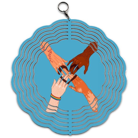 Design | Different Race Hands Heart Design Wind Spinner | Poshmark